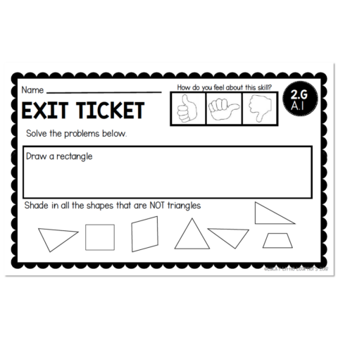 2nd Grade Exit Tickets - Geometry - 2.G A.1 - version 4 - Lucky Little ...