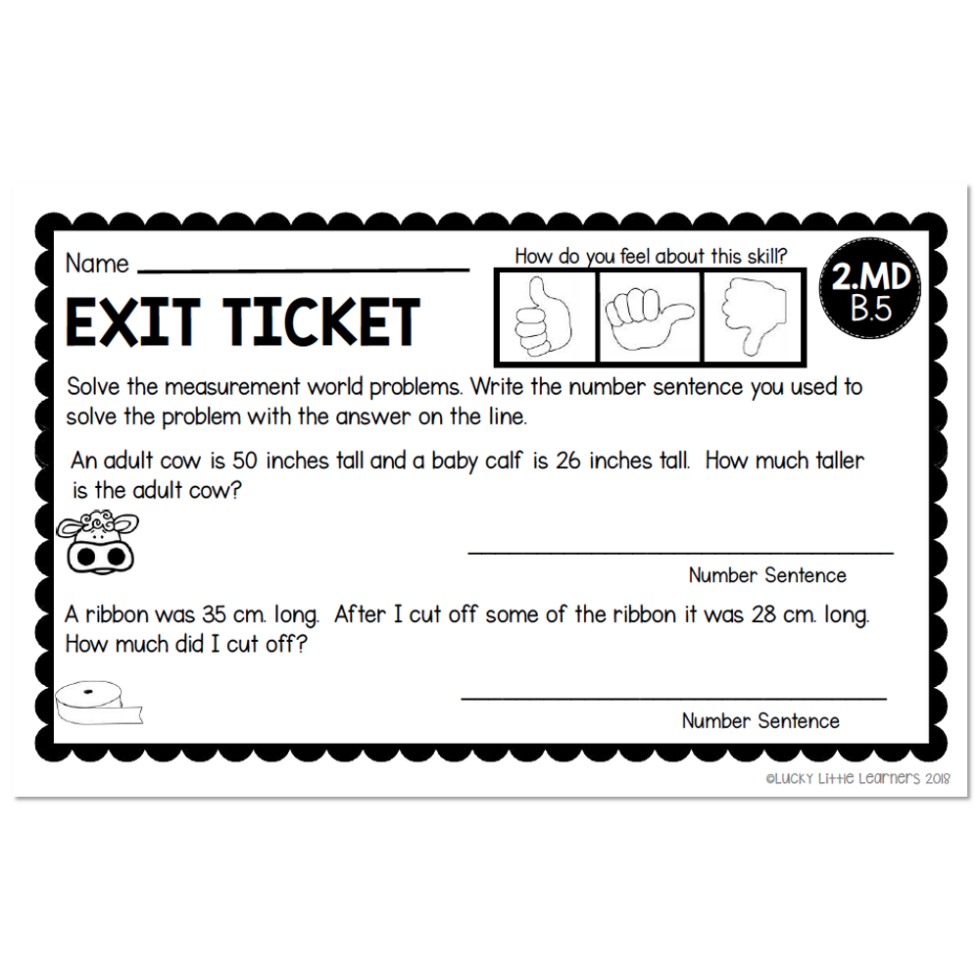 2nd Grade Exit Tickets - Measurement & Data - 2.MD B.5 - version 4 ...