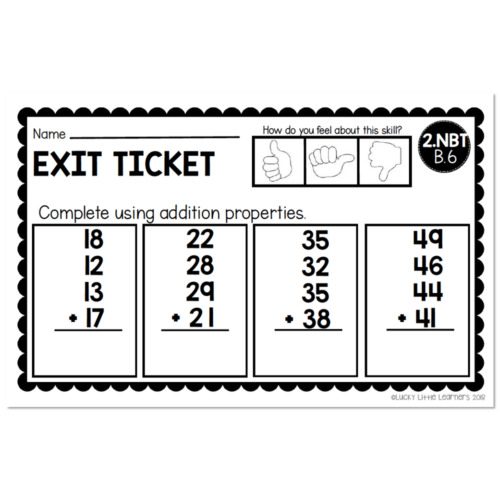 2nd Grade Exit Tickets - Numbers & Operations in Base Ten - 2.NBT B.6 ...