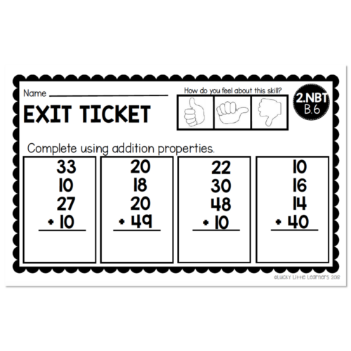2nd Grade Exit Tickets - Numbers & Operations in Base Ten - 2.NBT B.6 ...