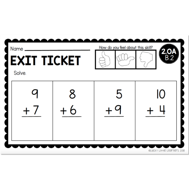 2nd Grade Exit Tickets - Operations & Algebraic Thinking - 2.OA B.2 ...