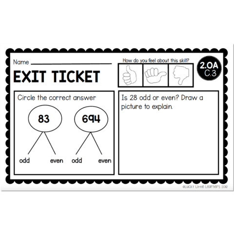 2nd Grade Exit Tickets - Operations & Algebraic Thinking - 2.OA C.3 ...