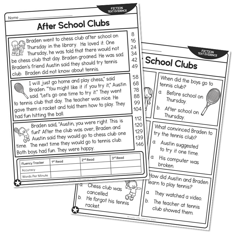 2nd Grade Fiction Text Evidence and 5 W's Reading Passage - After ...