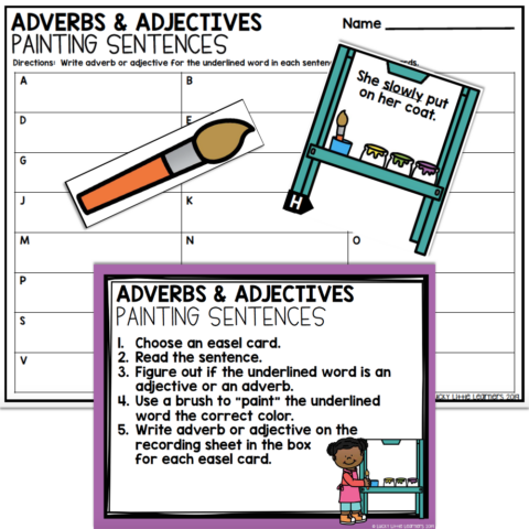 2nd Grade Grammar Center - Adverb or Adjective - Lucky Little Learners