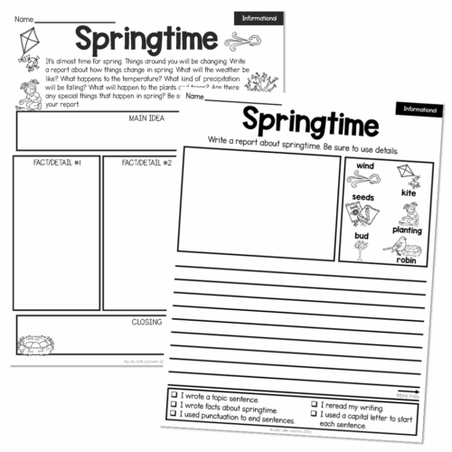 2nd Grade March Writing Pages - Informational - Springtime - Lucky ...