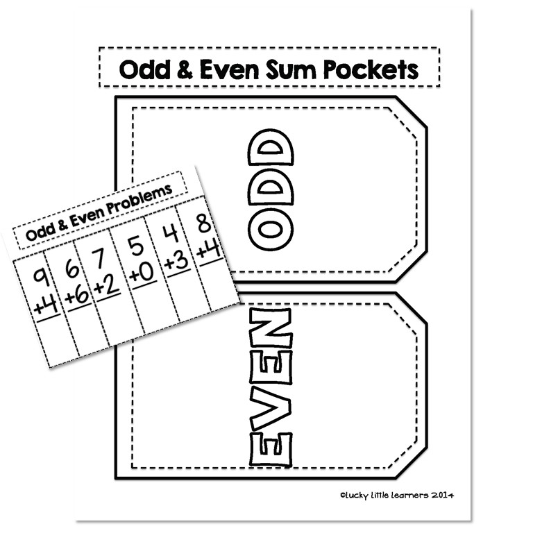 2nd Grade Math Notebook Addition Odd Even Sum Pockets Lucky