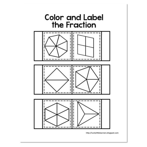 2nd Grade Math Notebook - Fractions - Color & Label the Fraction ...