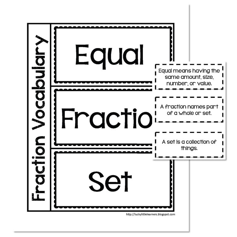 2nd Grade Math Notebook - Fractions - Fraction Vocabulary - Lucky ...