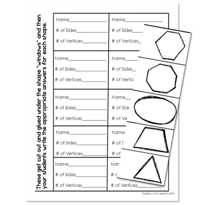 2nd Grade Math Notebook - Geometry - 2-D Shapes Flip Flaps - Lucky ...