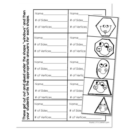 2nd Grade Math Notebook - Geometry - 2-D Shapes Flip Flaps (Fancy ...