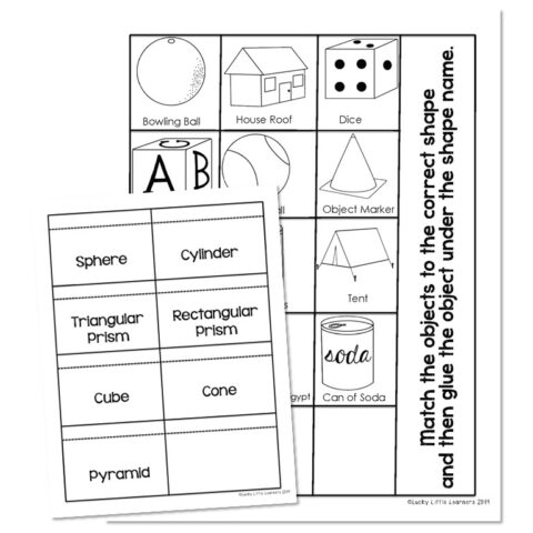 2nd Grade Math Notebook - Geometry - Real-World Solids - Lucky Little ...