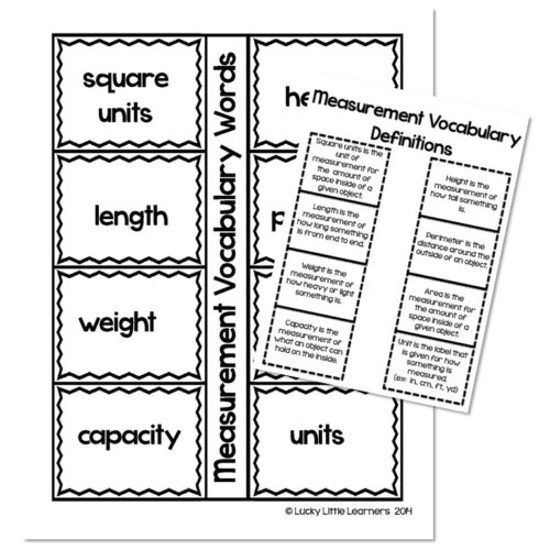 2nd Grade Math Notebook - Measurement - Measurement Vocabulary - Lucky ...