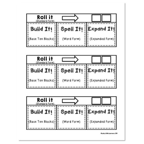 2nd Grade Math Notebook - Place Value - Roll It (Dice Needed) - Lucky ...