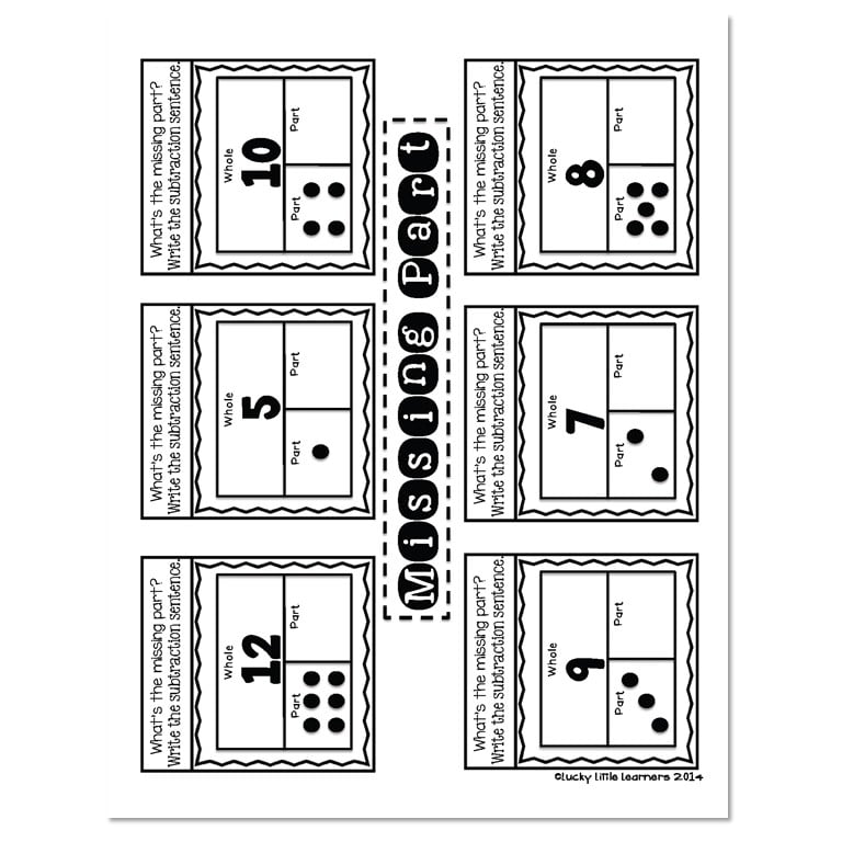 2nd Grade Math Notebook - Subtraction - Missing Part - Lucky Little ...