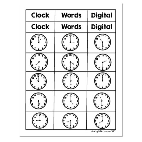 2nd Grade Math Notebook - Telling Time - Clock Words & Digital Time ...
