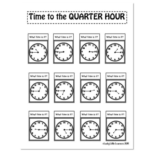 2nd Grade Math Notebook - Telling Time - Time to the Quarter Hour ...