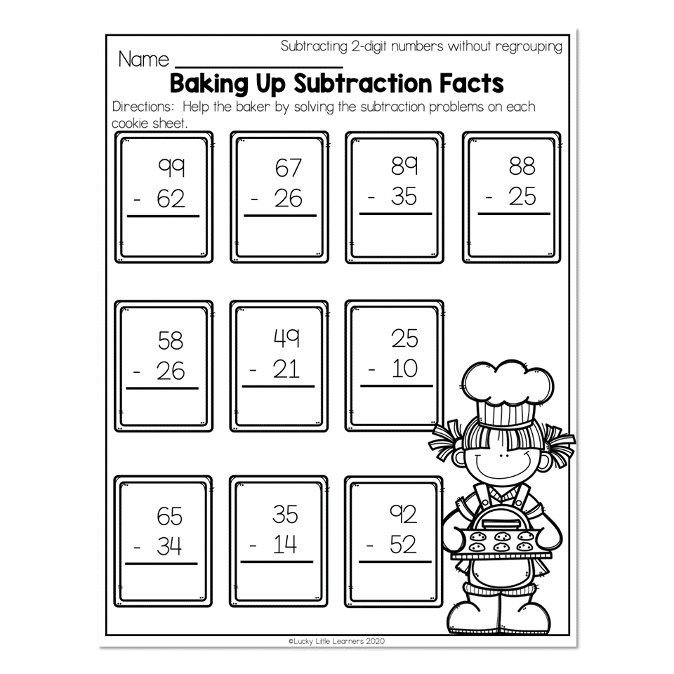 2nd Grade Math Worksheets 2 Digit Subtraction Without Regrouping 2nd Grade Math Worksheets 2 Digit Subtraction Without Regrouping