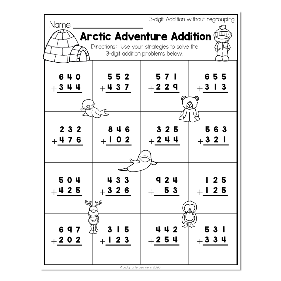 2nd Grade Math Worksheets 3 Digit Addition Without Regrouping 2nd Grade Math Worksheets 3 Digit Addition Without Regrouping