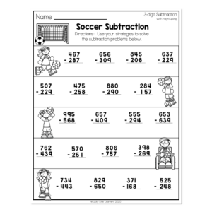 2nd Grade Math Worksheets - 3-Digit Subtraction With Regrouping ...