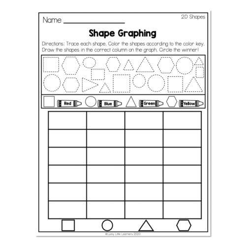2nd Grade Math Worksheets - Geometry - 2D Shapes - Shape Graphing ...