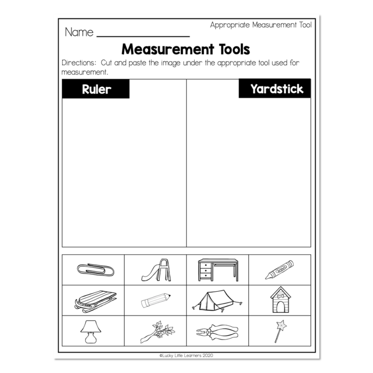 2nd Grade Math Worksheets - Measurement - Appropriate Measurement Tool ...