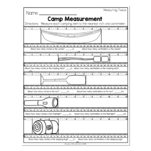2nd Grade Math Worksheets - Measurement- Measuring Twice - Camp ...