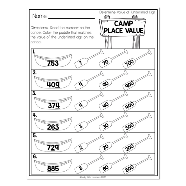 2nd Grade Math Worksheets Place Value Determine Value Of Underlined 2nd Grade Math Worksheets Place Value Determine Value Of Underlined