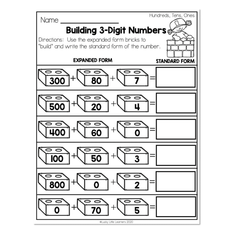 2nd Grade Math Worksheets - Place Value - Hundreds, Tens, Ones ...