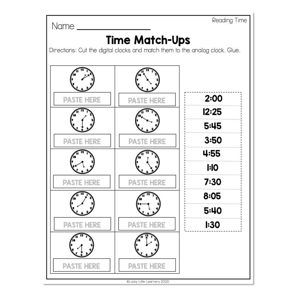 Clock Worksheets Printable 2nd Grade