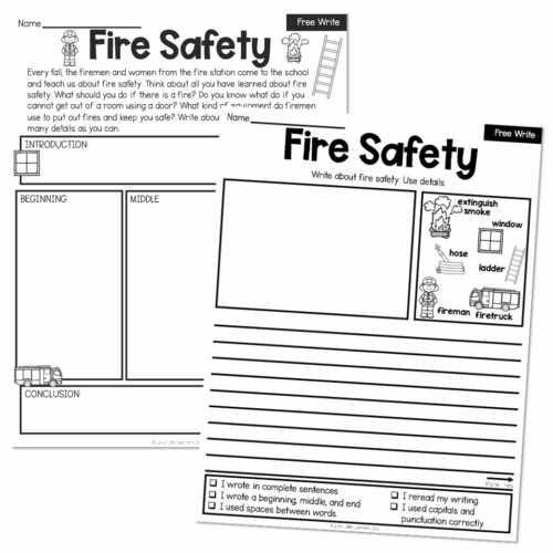 2nd Grade October Writing Pages - Free Write - Fire Safety - Lucky ...