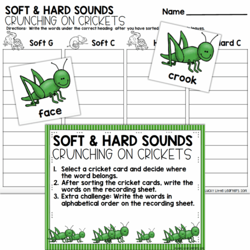 2nd Grade Phonics Center - Hard and Soft C and G - Lucky Little Learners