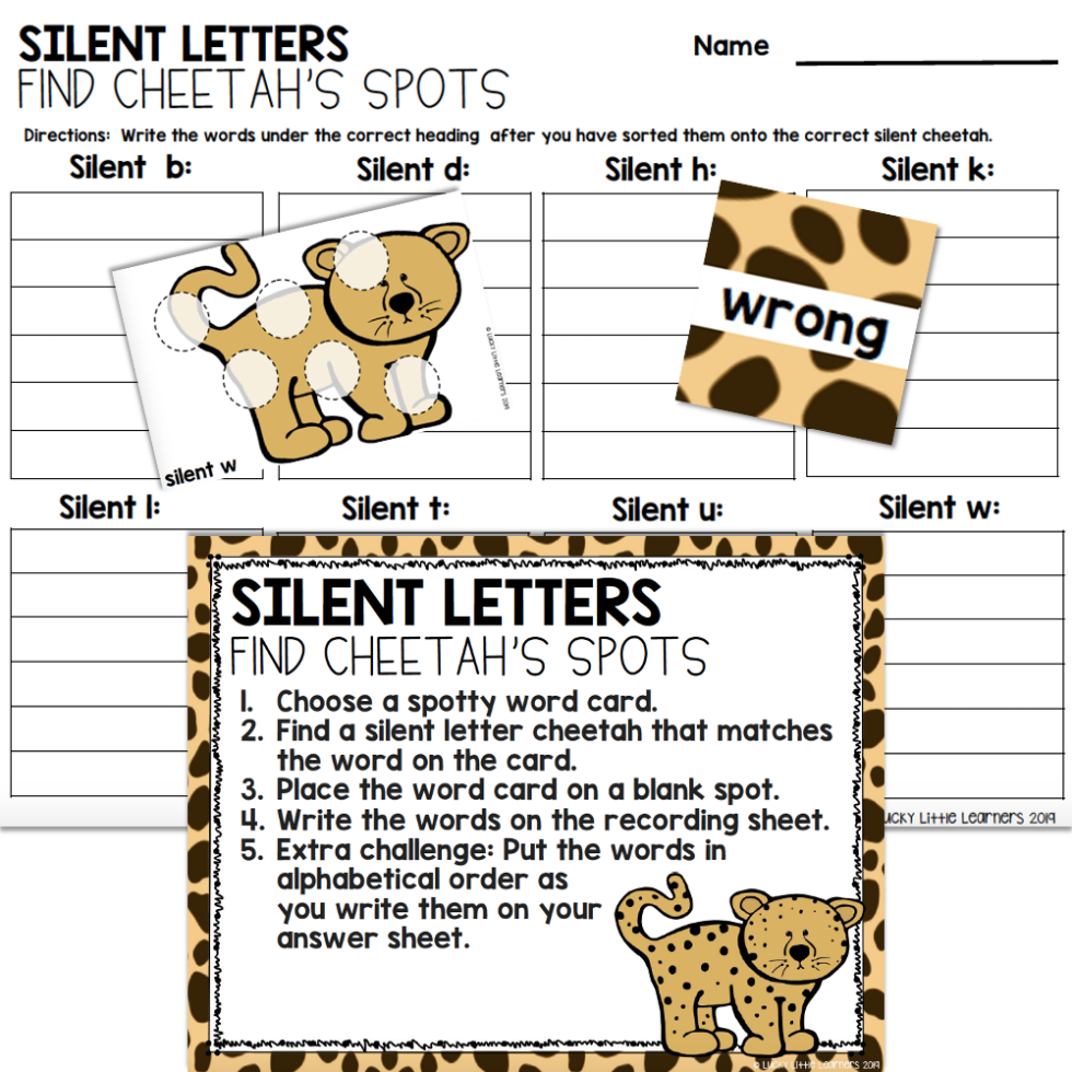 2nd Grade Phonics Center - Silent Letters - Lucky Little Learners