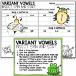 2nd Grade Phonics Center - Variant Vowels - Lucky Little Learners