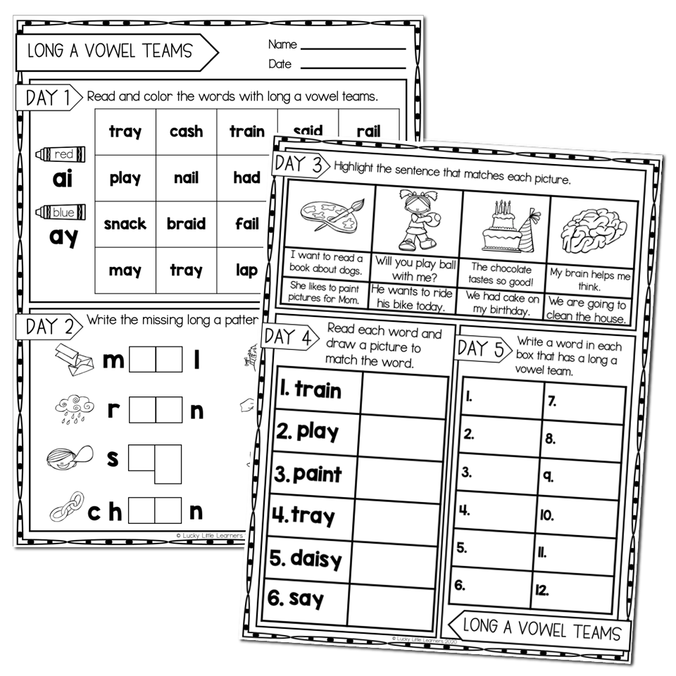 Vowel Worksheets 1st Grade Printable