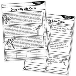 2nd Grade Sequencing Nonfiction Reading Passage - Dragonfly Life Cycle ...