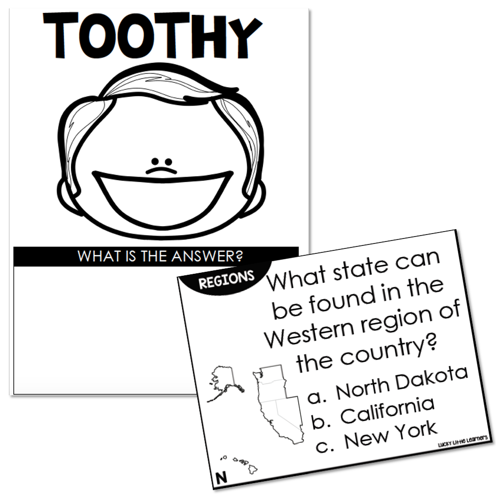 Toothy - Social Studies -2nd Grade - Regions - Lucky Little Learners
