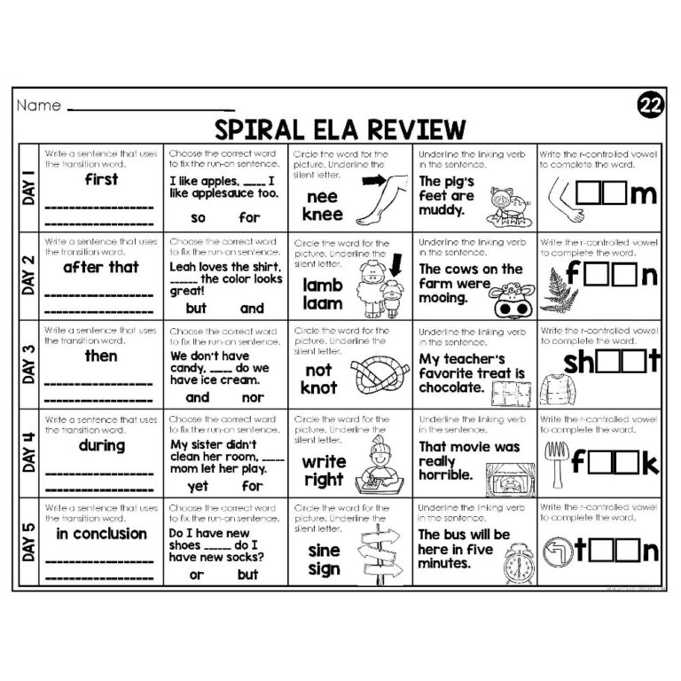 2nd Grade Spiral ELA - Week 22 - Lucky Little Learners