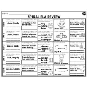 2nd Grade Spiral ELA - Week 34 - Lucky Little Learners