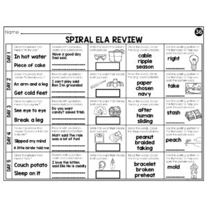 2nd Grade Spiral ELA - Week 36 - Lucky Little Learners