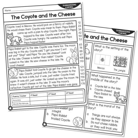 2nd Grade Summarizing and Moral of the Story Reading Passage - The ...