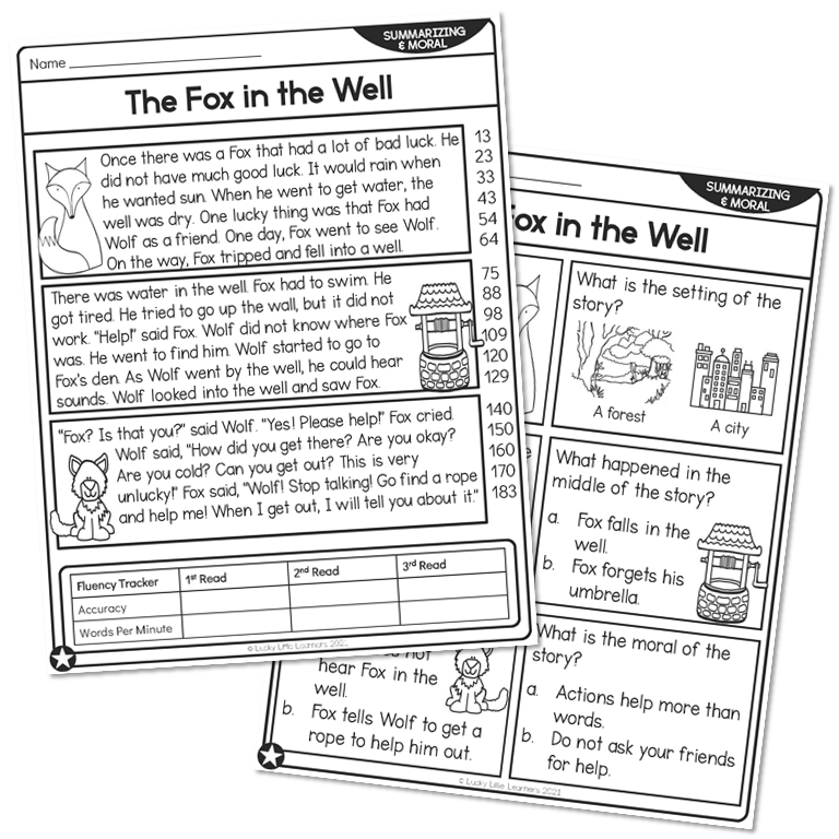 2nd Grade Summarizing And Moral Of The Story Reading Passage The Fox 2nd Grade Summarizing And Moral Of The Story Reading Passage The Fox