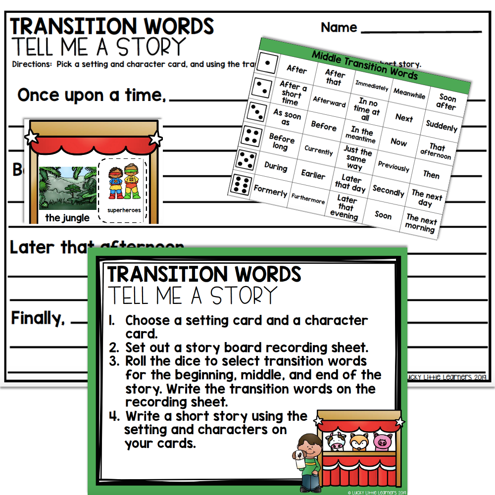 2nd Grade Writing Center Transition Words Lucky Little Learners 2nd Grade Writing Center Transition Words Lucky Little Learners