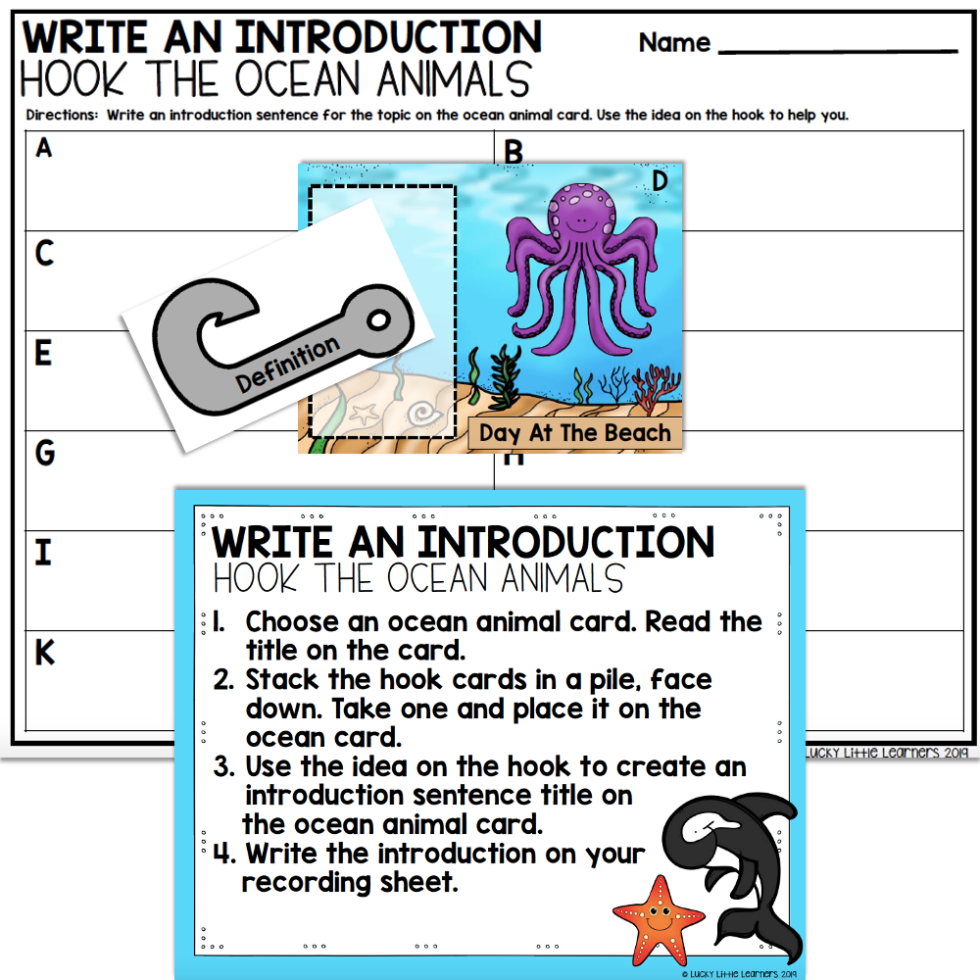 2nd Grade Writing Center - Writing an Introduction - Lucky Little Learners
