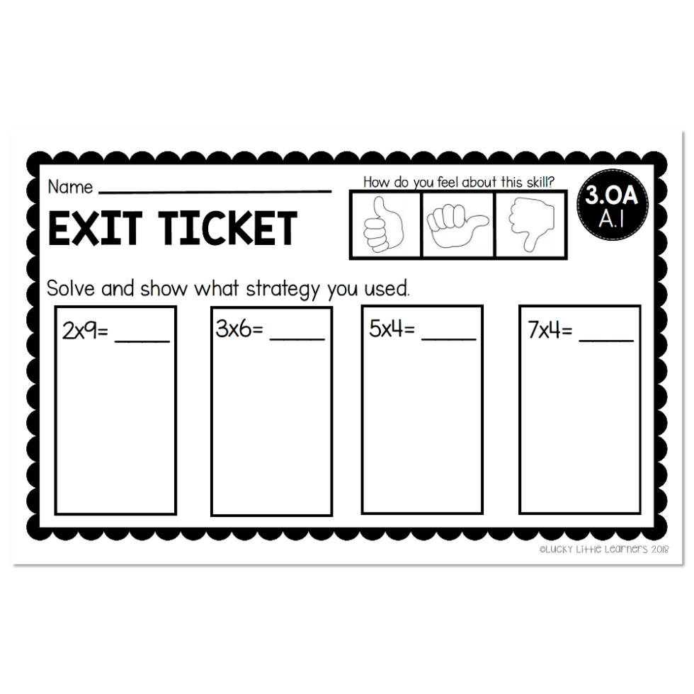 3rd Grade Exit Tickets - Operations & Algebraic Thinking - 3.OA A.1 ...