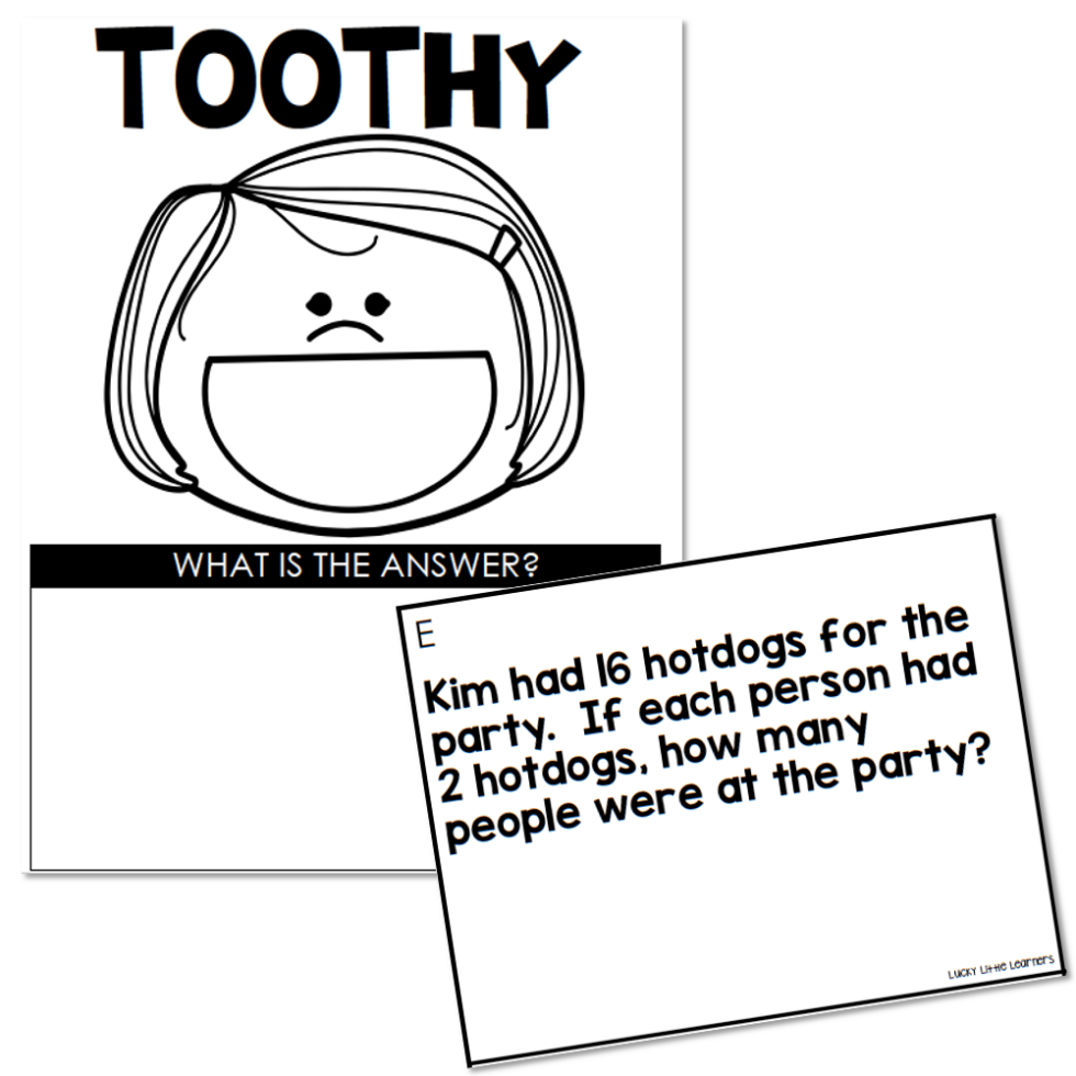 Toothy Math 3rd Grade Division Story Problems Lucky Little Learners