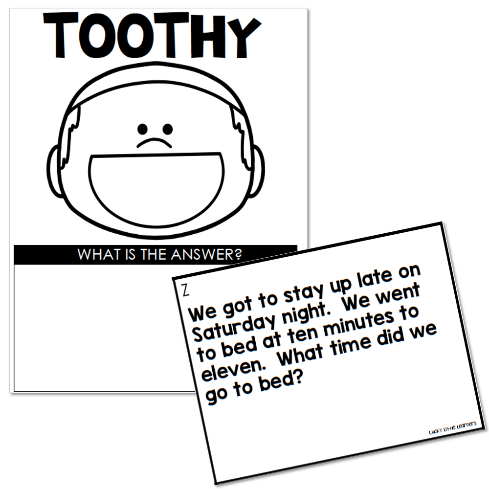 Toothy Math 3rd Grade Time Story Problems Lucky Little Learners