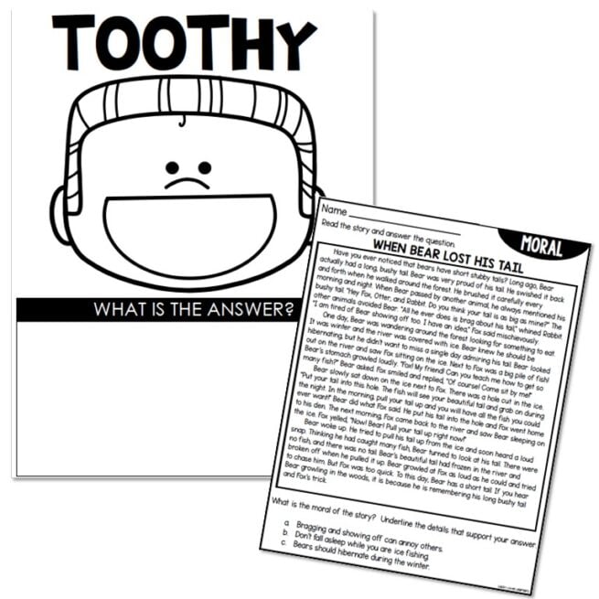 3rd Grade - Reading Toothy Task Cards - Fiction - Moral - Lucky Little ...
