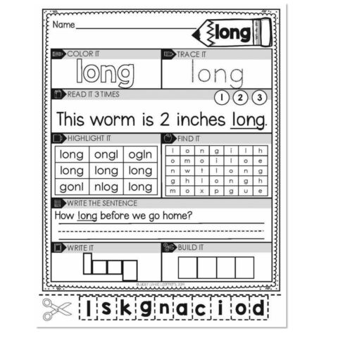 3rd Grade Sight Word Worksheets - Long - Lucky Little Learners