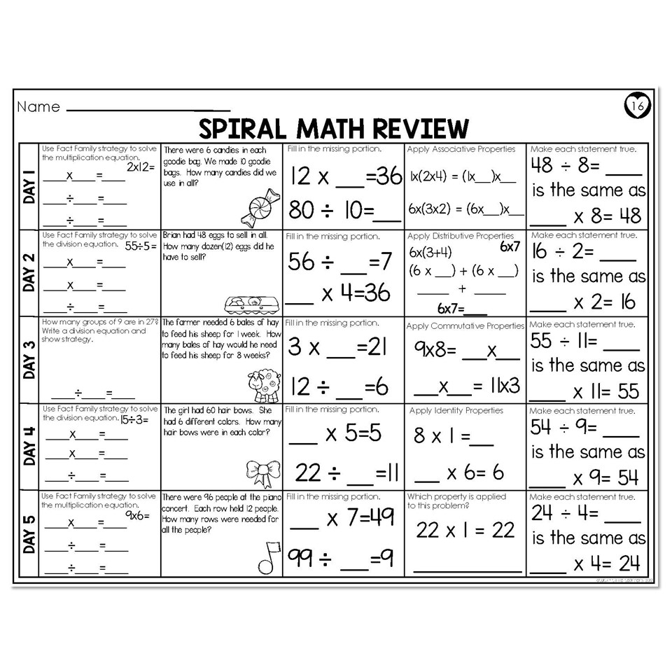 3rd Grade Spiral Math Week 16 At Lucky Little Learners