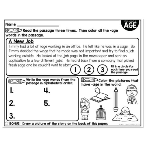2nd Grade Decodable Phonics Passage - Suffixes - ED - Lucky Little Learners
